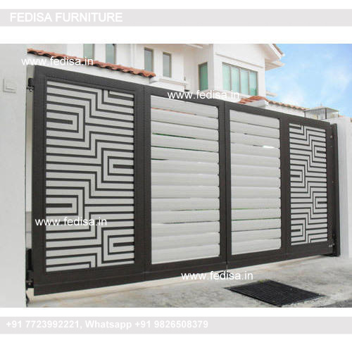 Simple Wall Boundary Grill Design Modern Metal And Wood Fence Modern ...