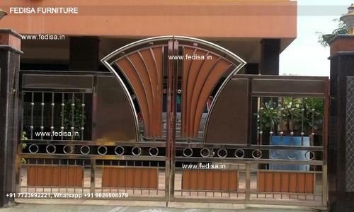 Simple Wall Grill Design Strong Gate Design Gate With Wood Design Steel ...