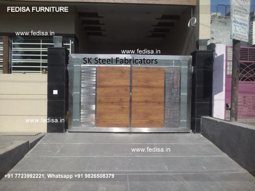 Single Gate Design Modern House With Gate Main Gate Steel Design 2123 ...