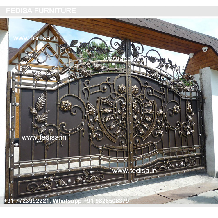 Sliding Gate Design For Home Modern Iron Fence Designs Curved Gate ...