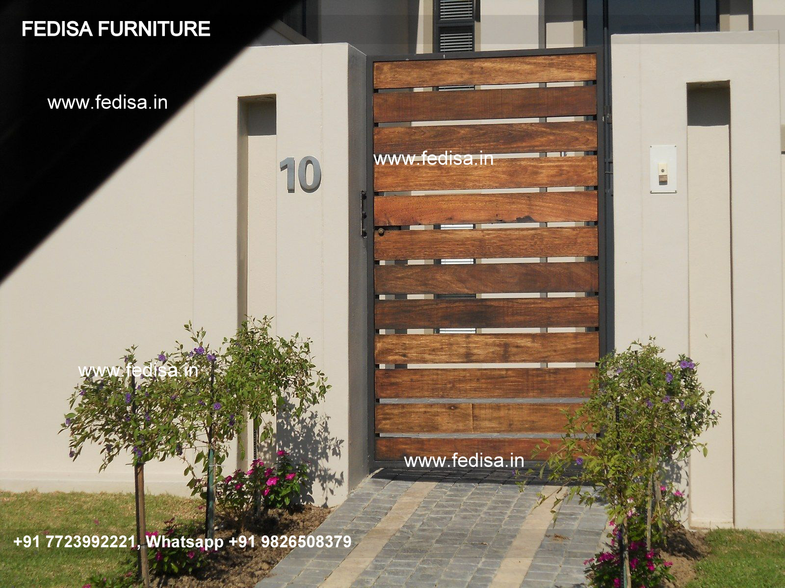 Stainless Steel Gate Design Modern Metal And Wood Fence Entrance Gate ...
