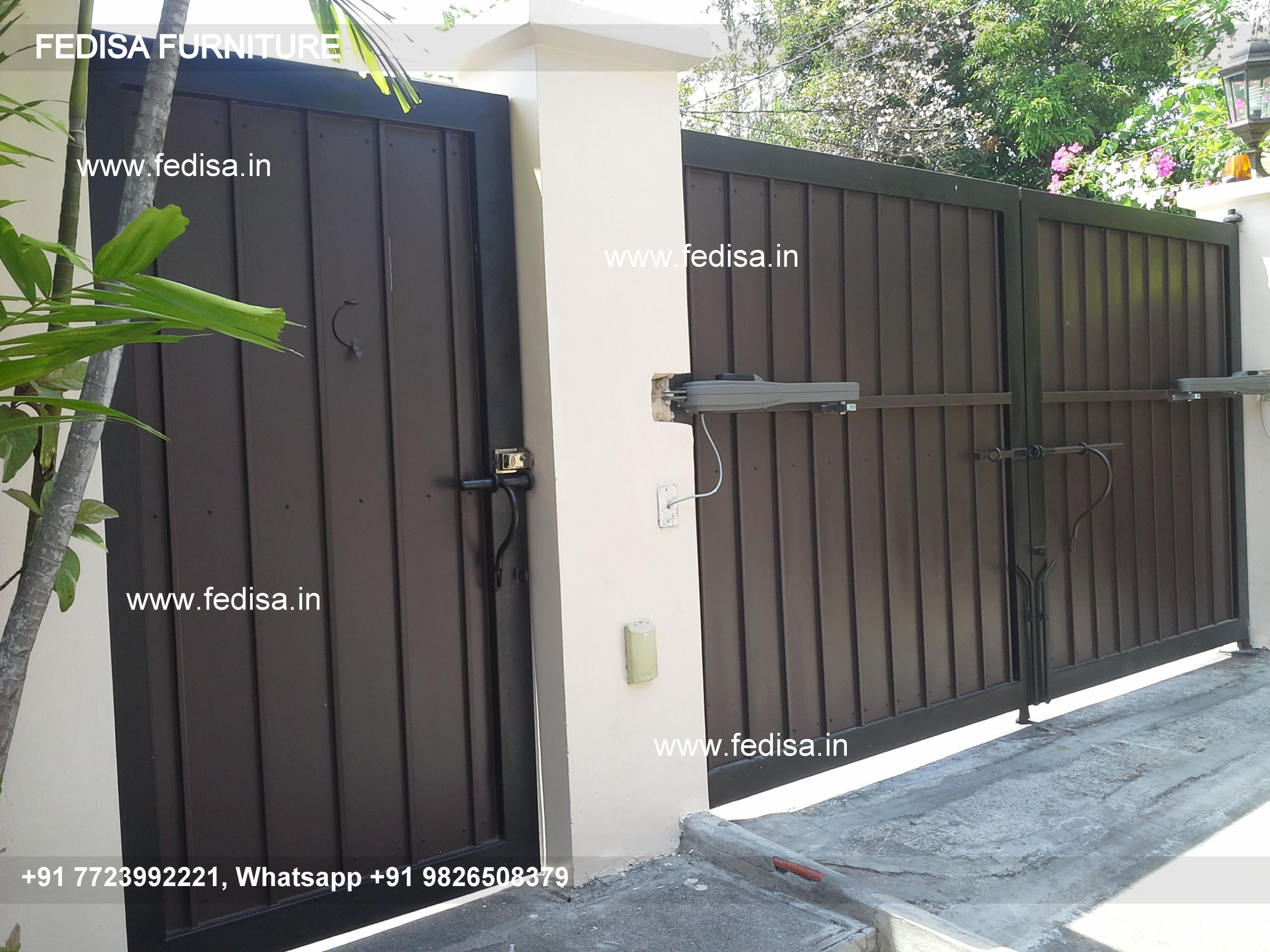 Stainless Steel Gate Design Modern Metal And Wood Fence Steel Temple ...