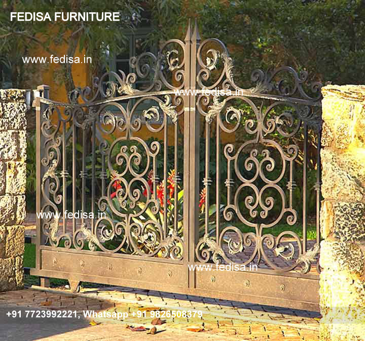 Steel Gate Design Double Door Modern Metal And Wood Fence Architectural ...