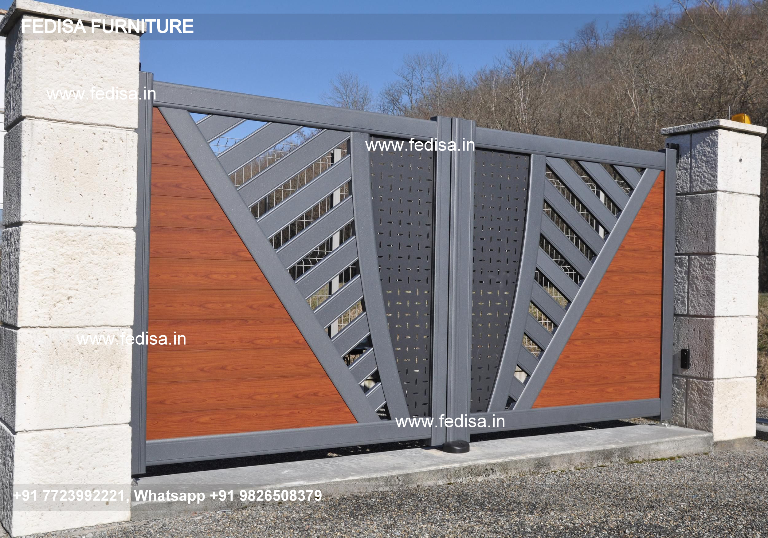 Steel Ka Gate Modern House With Gate Folding Gate Design For Home Pipe ...