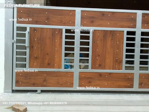 Steel Main Gate Modern Iron Fence Designs Loha Get Dijain Pipe Gate ...