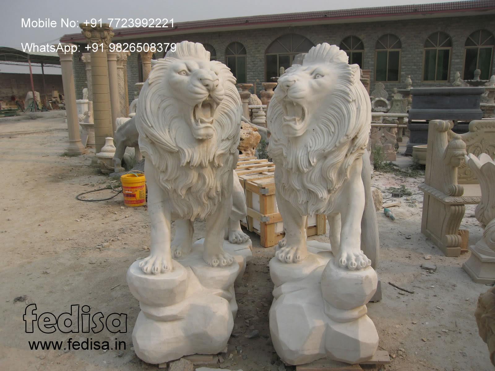 Stone Garden Animals Elephant Head Statue Wooden Dog Sculpture