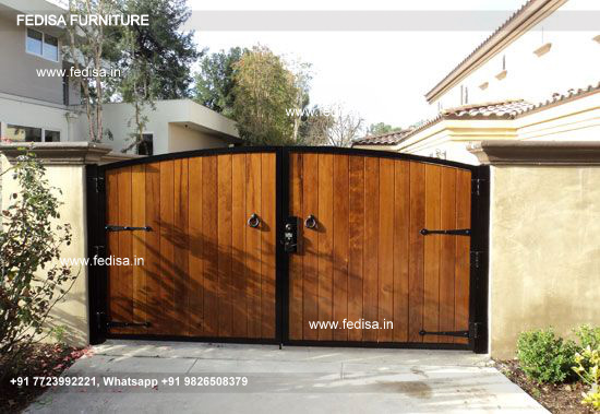 Temple Grill Gate Design Modern Metal And Wood Fence Gate Decoration ...