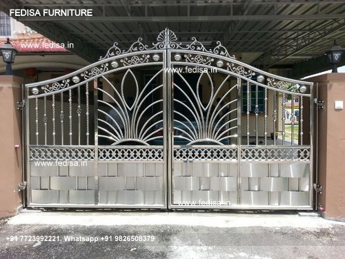 Temple Grill Gate Design Modern Metal And Wood Fence Loha Ka Gate Pipe ...