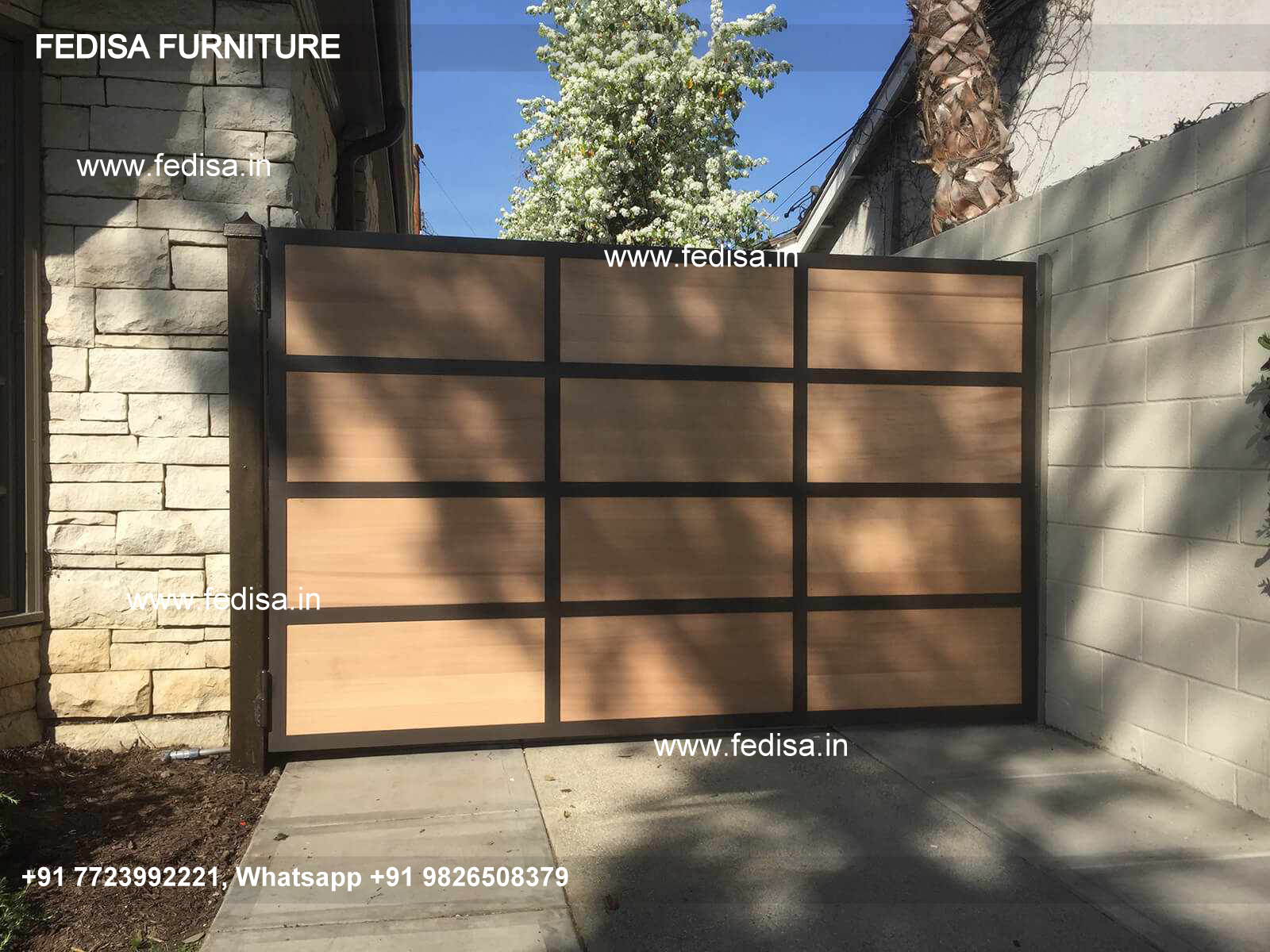 Wall Design With Gate Modern Boundary Iron Fence Designs Ss Sliding ...