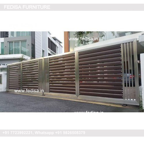 Wall Design With Gate Steel Plate Gate Design Single Door Gate Design ...