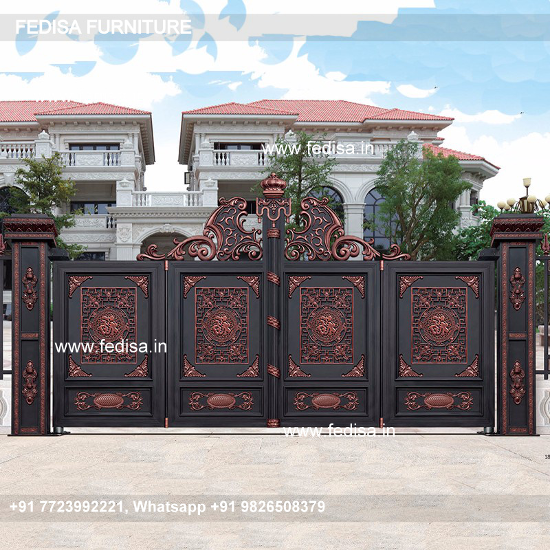 Wall Gate Design Modern Iron Fence Designs Double Door Steel Gate ...