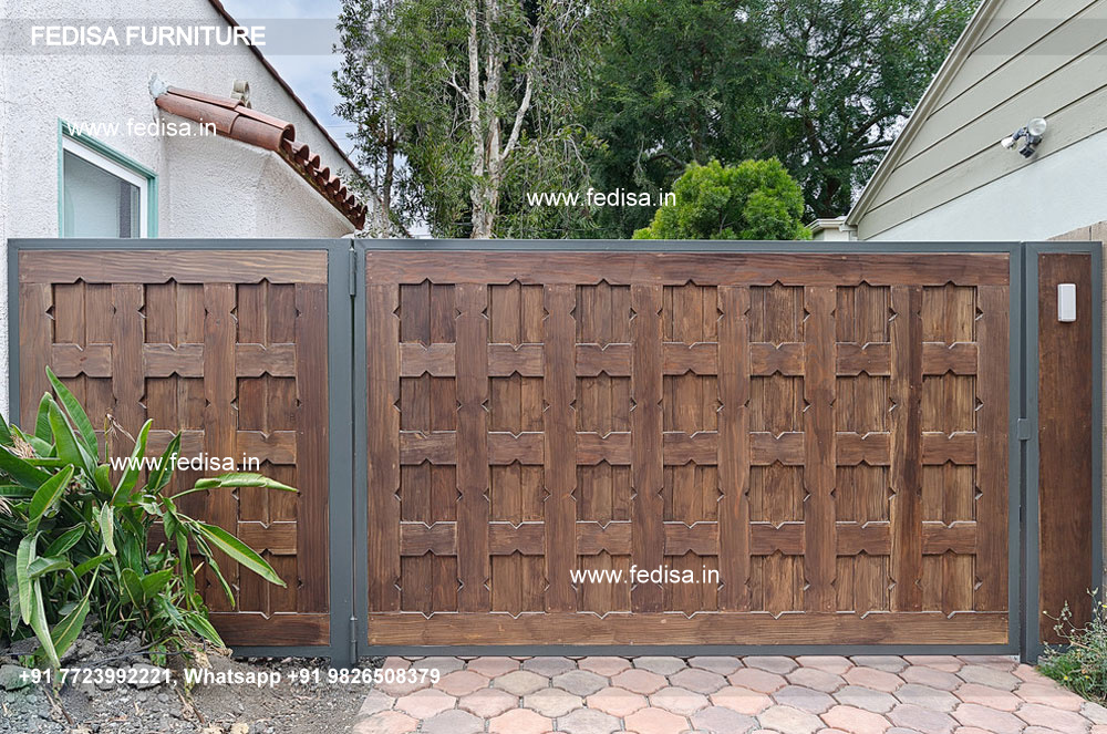 Wooden Gate Design For Room Steel Plate Gate Design Simple Boundary ...
