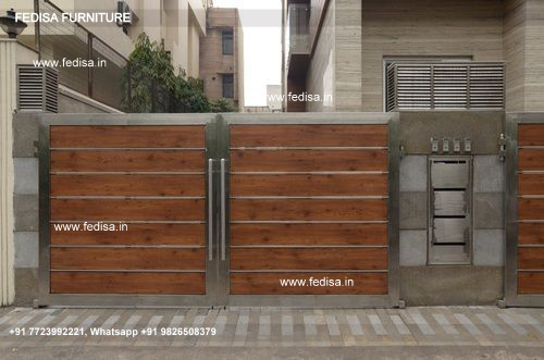 Wooden Gate Design Modern House With Gate Bari Gate Design Pipe Design ...