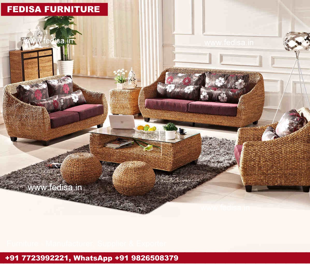 Cane Sofa Set, Breeze Lounge Chair Cane Armless Dining Chair