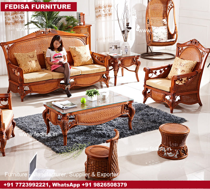 Cane Sofa Set, Cane Rattan Coffee Table Apple Cane Chair