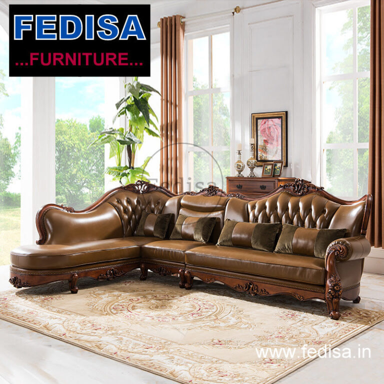 Classic Luxury l shape sofa, l shape chesterfield sofa godrej interio ...