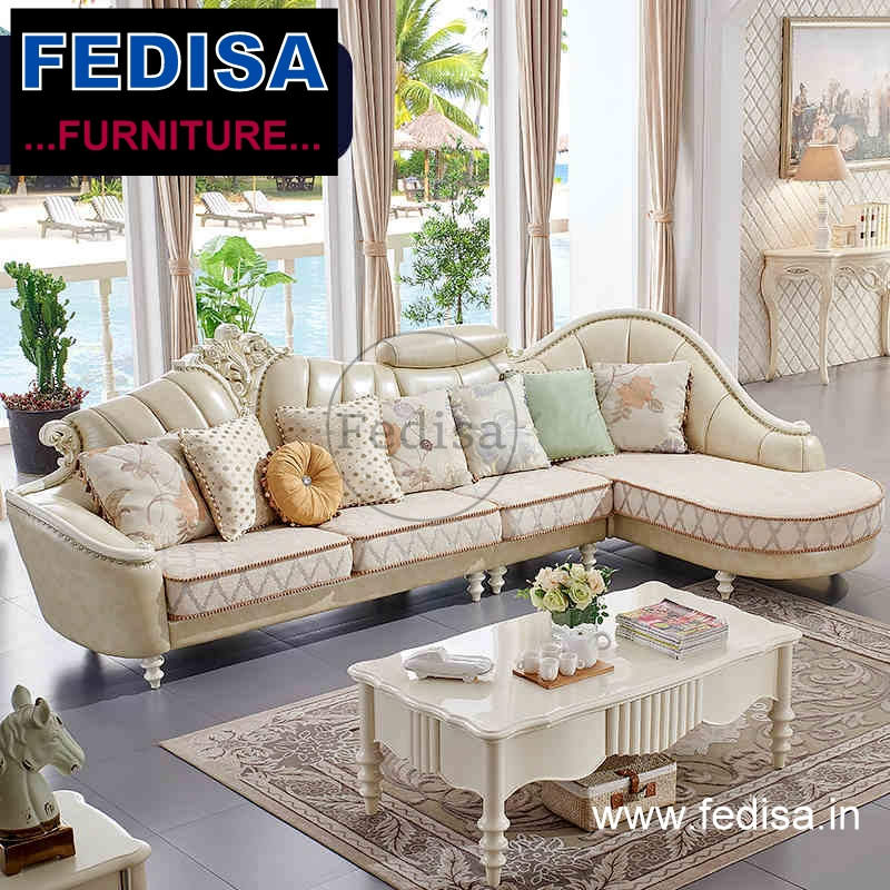 Classical Luxury l shape sofa, small leather l shaped couch small sofa ...