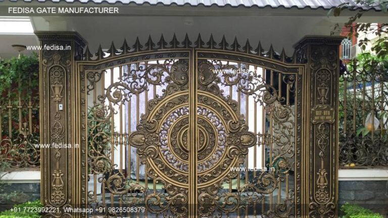 Boundary Wall Design With Gate Iron Boundary Gate Decorative Laser ...