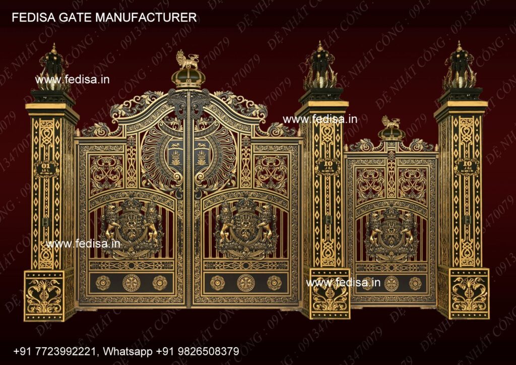 Boundary Wall Design With Gate Gate Loha Design Two Door Gate Design ...
