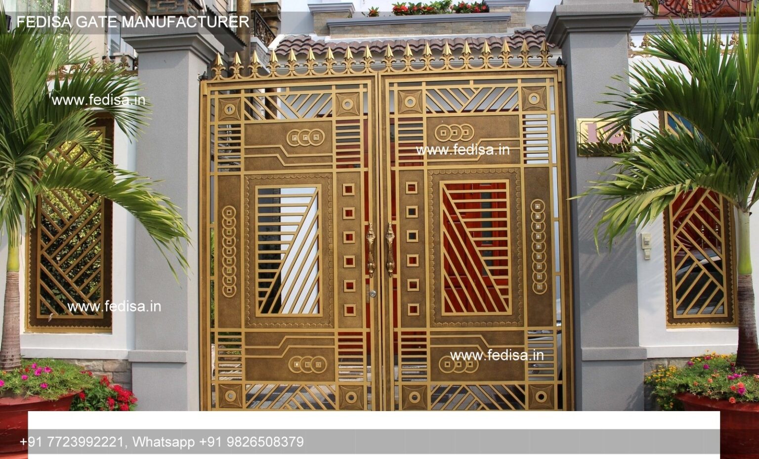 Compound Gate Sliding Iron Main Gate Design Steel Loha Mix Gate ...