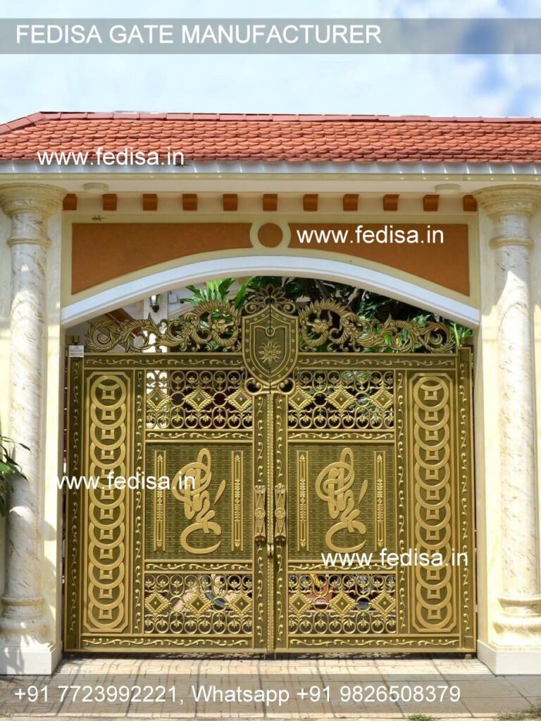 Boundary Wall Design With Gate House Boundary Grill Design Sliding Gate ...