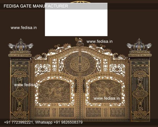 Boundary Wall Design With Gate Garage Iron Gate Design Folding Sliding ...