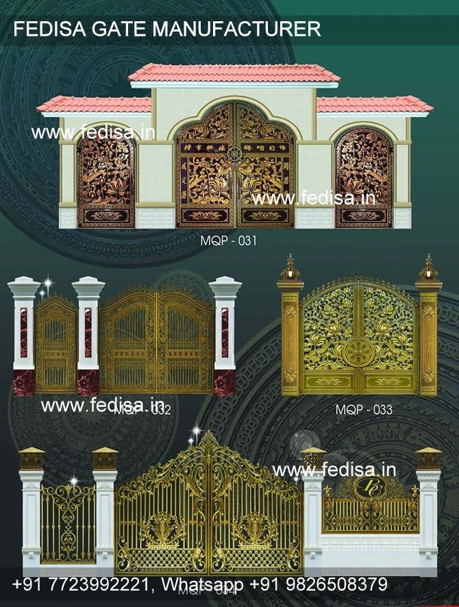 Front Gate Design Simple Boundary Wall Design With Gate Rectangular ...