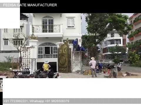 Folding Gate Design Lohe Ke Gate Design Wale Front Slide Gate Design ...