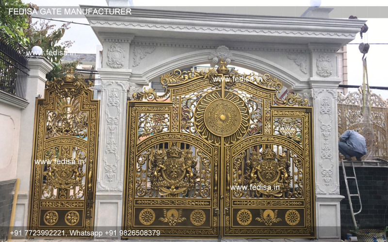 Steel Gate Design For Home Wrought Iron Gate Designs Lohe Ke Pipe Ke ...