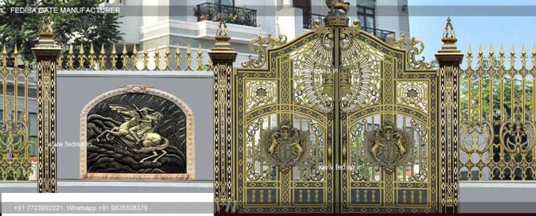 Boundary Wall Design With Gate Steel Ke Gate Ki Design Compound Wall ...