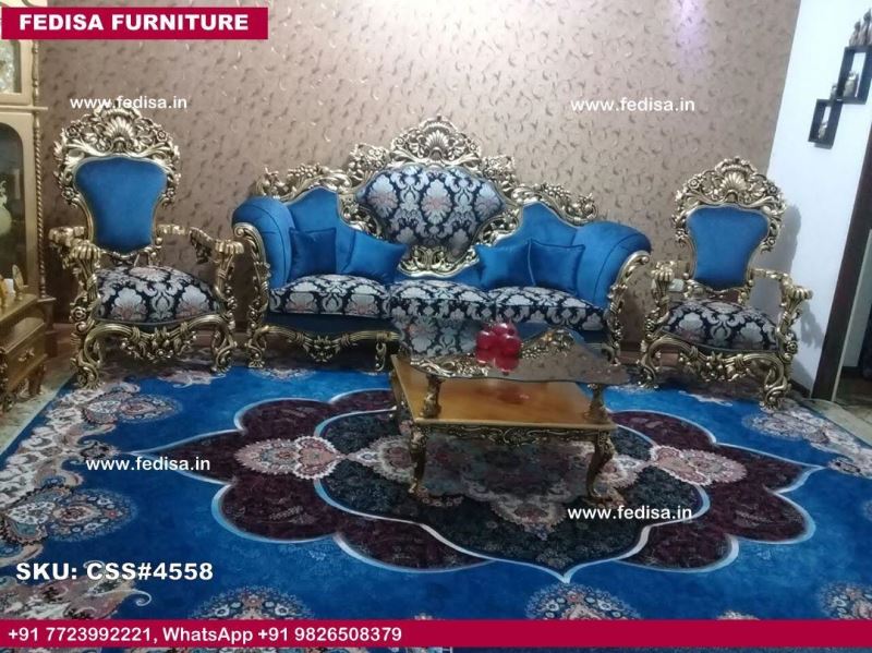 Wooden Setty Set L Shape Small Sofa Beautiful Drawing Room Green Colour ...