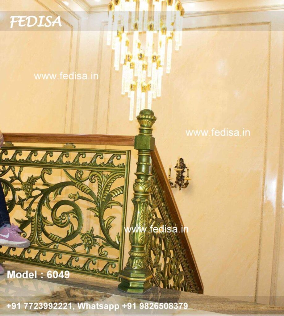 Luxury Classic Round Tapered Wood Balusters Iron Staircase Iron Stair ...