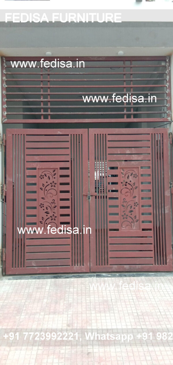 Lohe Ka Gate Single Modern Metal And Wood Fence Dwar Gate Ki Design ...