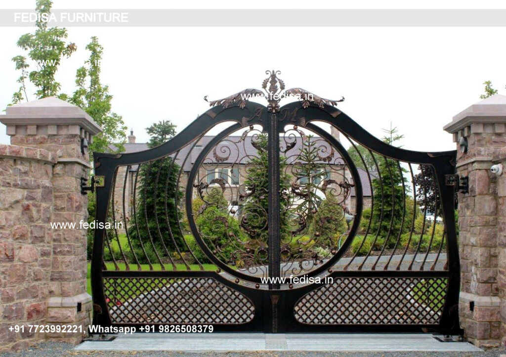 Wall Gate Design Modern House With Gate Gate Design Drawing Pipe Wala ...