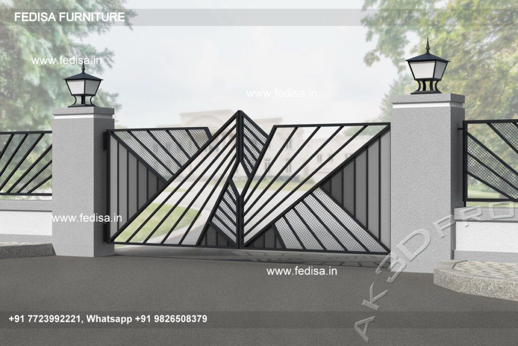 Wooden Gate Design Modern Main Gate Design 2094 L Shape Gate Design ...