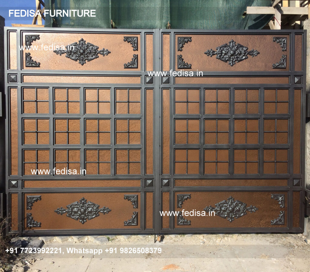 Main Gate Design Modern Metal And Wood Fence Loha Wala Gate Ka Design ...