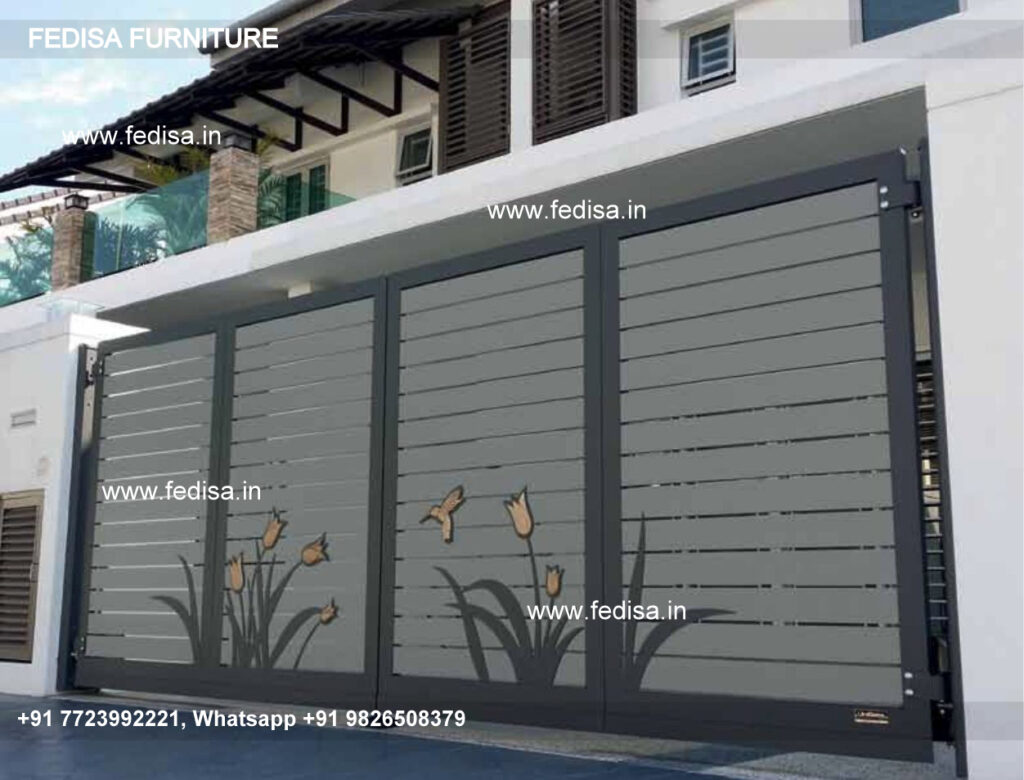 Iron Gate Design For Main Door Modern Metal And Wood Fence Single Iron ...