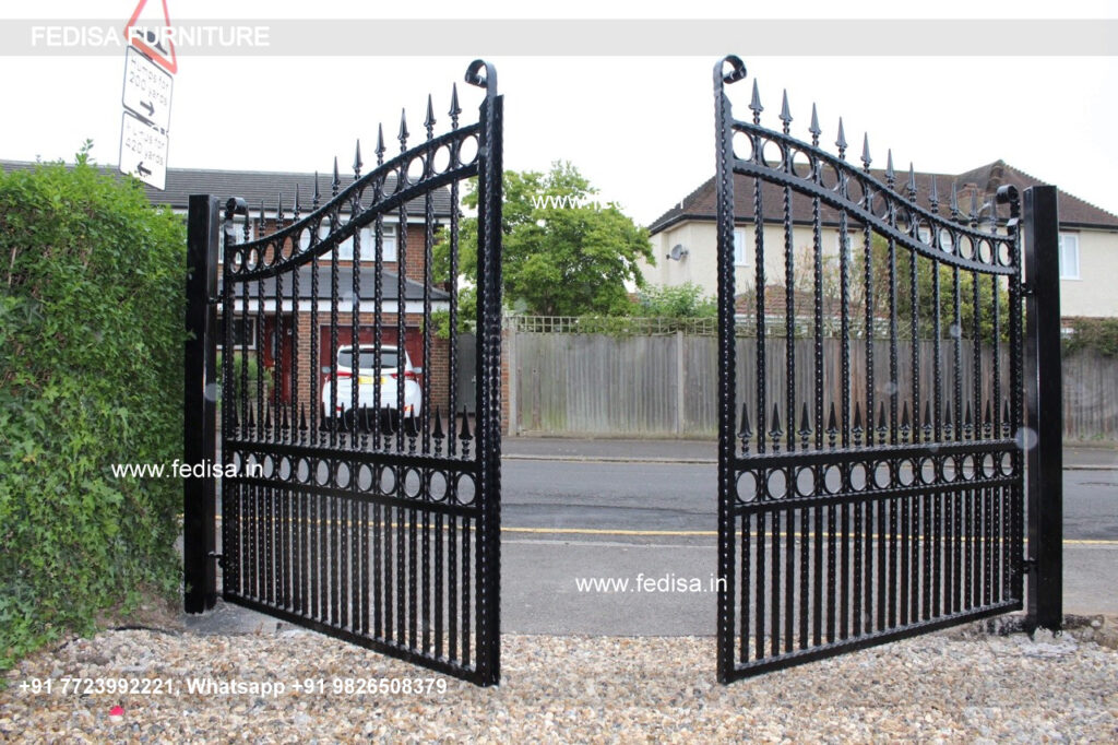 Main Gate Design 3159 Modern Iron Fence Shera Wood Gate Design Plai ...