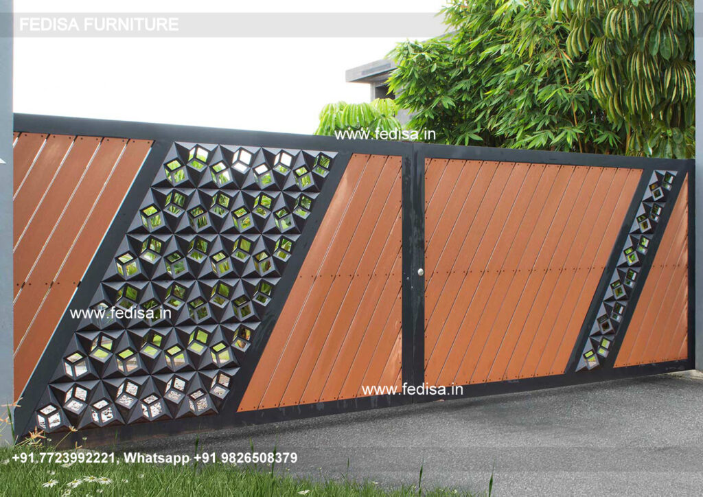 Front Gate Design Modern Metal And Wood Fence Small Gate Design For ...