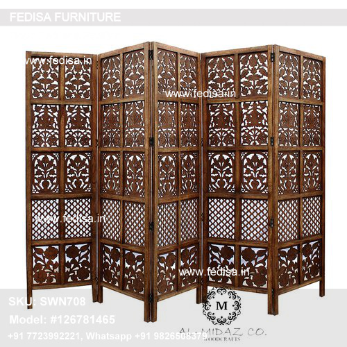 Interior Wooden Partition Hanging Curtain Room Divider Portable ...