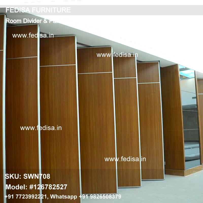 Hall Partition With Wood And Glass Room Separator Wooden Shutter Room ...