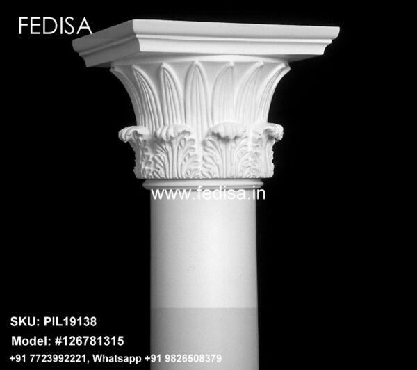 Round Pillar Front Elevation Arch With Pillar Design Pillar Square Design