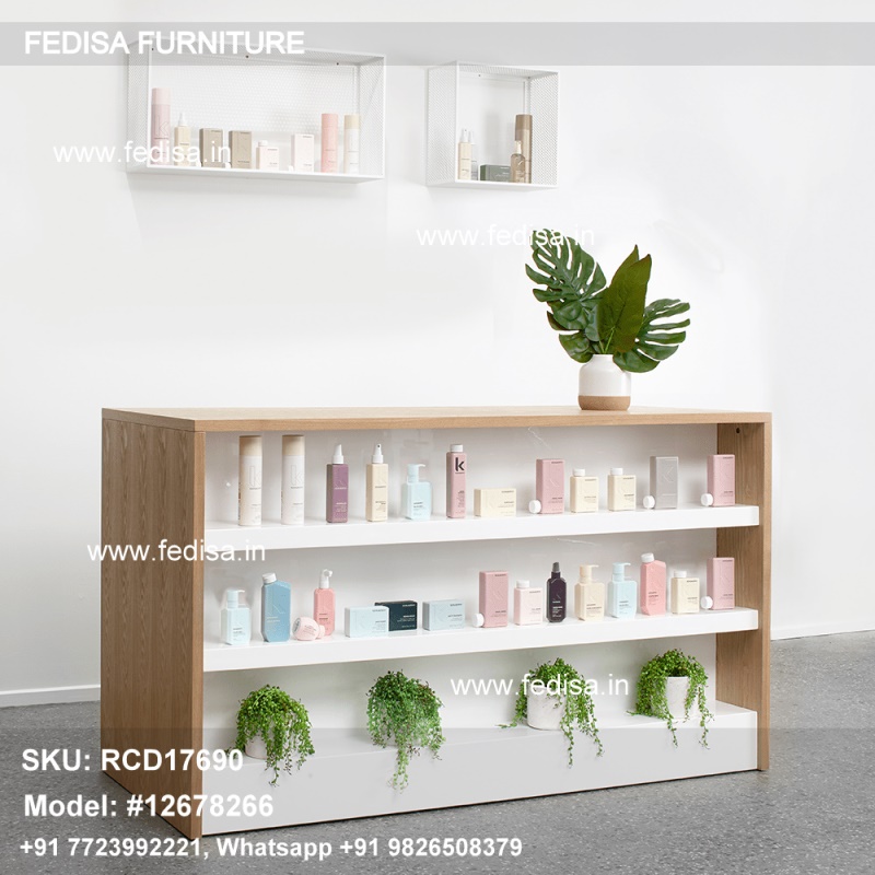 L Shape Reception Table Basic Reception Desk White Salon Desk Reception ...