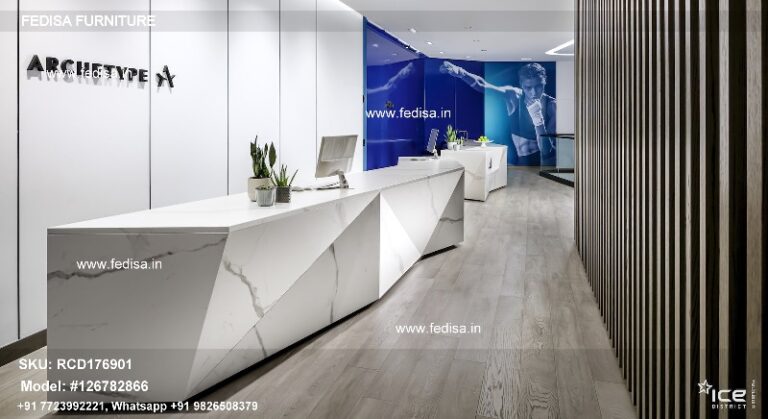 Modern Reception Table Double Reception Desk Panelled Reception Desk ...