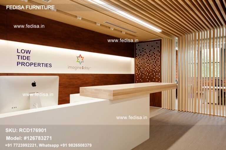 Modern Reception Table Desk For Salon Wood And Marble Reception Desk ...