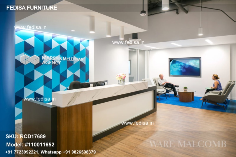 Modern Reception Table 42 Person L Shaped Reception Desk Front ...