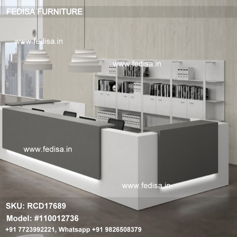 L Shape Reception Table 17 Ft Reception Desk Nail Reception Table ...