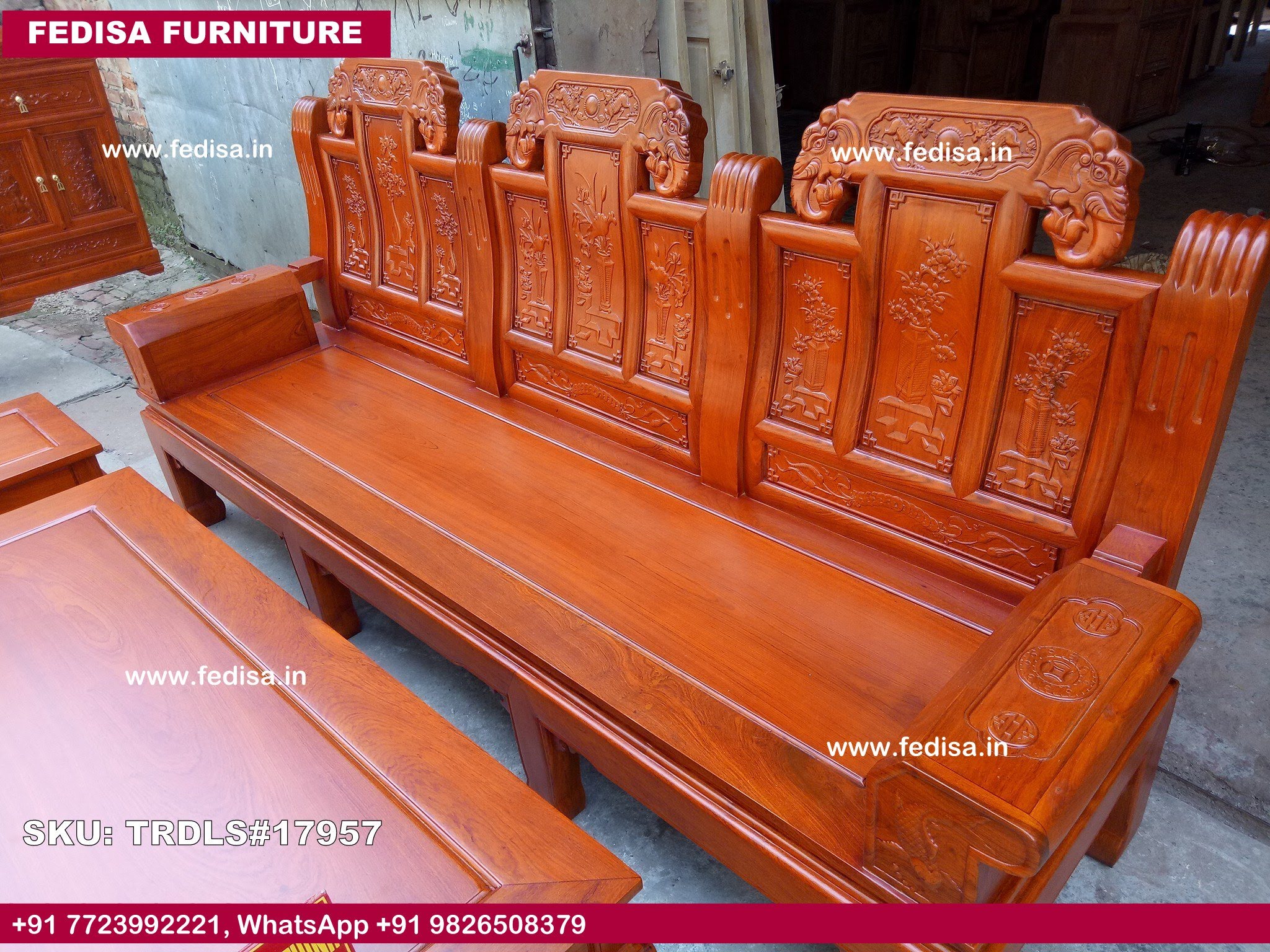 Royal Oak Wooden Sofa Set L Shape Sofa Set Wooden Living Room Display ...