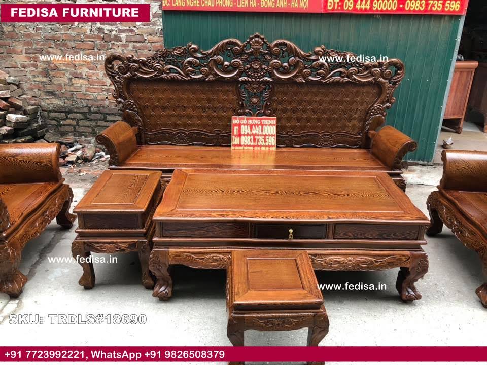 Wooden Setty Set L Shape Sofa With Table Wooden Table Design For Living ...