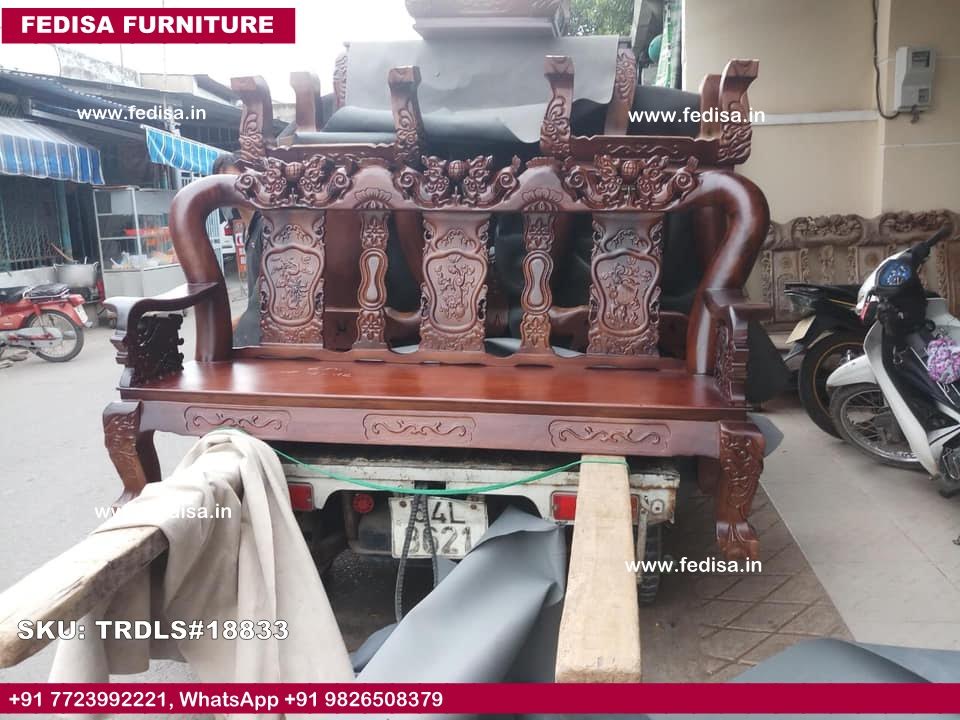 Wooden Setty L Shape Sofa With Corner Table Two Couches In Living Room ...